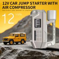 China Heavy-Duty 12V Multi Functional Jump Starter with 150 PSI Air Compressor 10000mAh Battery and 1000A Peak Current for sale