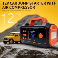 China 600A Peak Current Multi Functional Jump Starter with 150 PSI Air Compressor and 8000mAh Portable Power Bank for sale