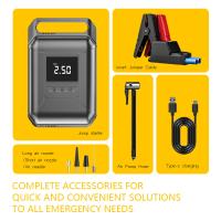 China Portable 12V Car Jump Starter with 1000A Peak Current, 150 PSI Air Compressor and 8000mAh Power Bank for sale