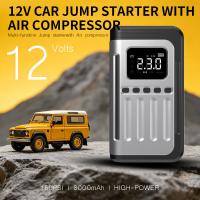 China Compact 12V Car Jump Starter with 1000A Peak Power and 150 PSI Air Compressor - 8000mAh Battery Emergency Power Unit for sale