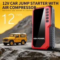 China Compact 600A Peak Current Multi Functional Jump Starter with 150 PSI Air Compressor and 6400mAh Portable Power Bank for sale