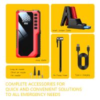 China Compact 600A Peak Current Multi Functional Jump Starter with 150 PSI Air Compressor and 6400mAh Portable Power Bank for sale