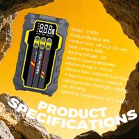 China 12V Multi Functional Jump Starter with 150 PSI Air Compressor 600A Peak Current and 8000mAh Battery for sale