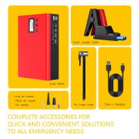 China Slim 12V Car Jump Starter with 1000A Peak Current and 12000mAh Battery Power Bank featuring Type-C Charging for sale