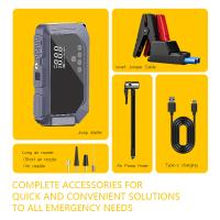 China Rugged 12V Car Jump Starter with 150 PSI Air Compressor Digital Display and 6000mAh to 12000mAh Battery for sale