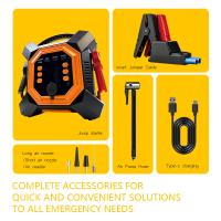 China Heavy-Duty 24000mAh Car Jump Starter with 150 PSI Air Compressor and 12V/16V Output for Emergency Vehicle Charging for sale