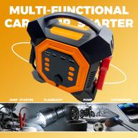 China Heavy-Duty 24000mAh Car Jump Starter with 150 PSI Air Compressor and 12V/16V Output for Emergency Vehicle Charging for sale