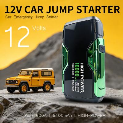China 12V Car Jump Starter with 600A Peak Current 6400mAh Battery and Built-in Flashlight for Emergency Power for sale