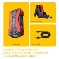 China 12V Car Jump Starter with 500A Peak Current 6000mAh Battery and 150 PSI Air Compressor for sale