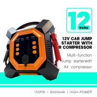 China 24000mAh Battery 150 PSI Air Compressor 600A Peak Current Multi Functional Jump Starter for Cars for sale