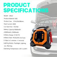 China 24000mAh Battery 150 PSI Air Compressor 600A Peak Current Multi Functional Jump Starter for Cars for sale