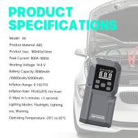China Smart Jump Starter with 1000A Peak Current and 8000-12000mAh Battery Built-in Air Compressor Portable Battery Booster for sale
