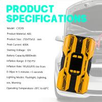 China 12V 600A Peak Current Jump Starter with 8000mAh Battery and 150PSI Air Compressor Portable Power Booster for sale