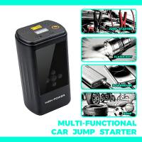 China Slim 12V Jump Starter with 600A Peak Current 6400mAh Battery and 150PSI Air Compressor Portable Power Booster for sale