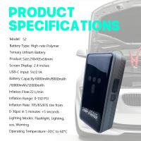 China Compact 600A Peak Current Jump Starter with Built-in Air Inflator and 6000mAh Portable Power Bank for sale