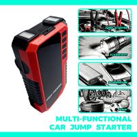 China Slim 12V Jump Starter with 600A Peak Current Built-in Air Compressor and 6400mAh Battery for sale