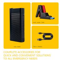China Slim 12V Portable Jump Starter with 600A Peak Current Built-in Flashlight and Power Bank Function for sale
