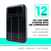 China Solar 12V Multi Functional Jump Starter with 150 PSI Air Compressor and 8000mAh Portable Power Bank for sale