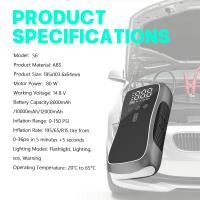 China Smart Digital 12V Jump Starter with 150 PSI Air Compressor, 8000mAh Battery & LCD Display for sale