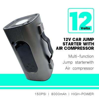 China Heavy-Duty 1000A Peak Current Jump Starter with 150PSI Air Compressor and 8000mAh Power Bank for sale