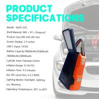 China Heavy-Duty 12V Jump Starter with 1000A Peak Current 150 PSI Air Compressor and LED Work Light for sale