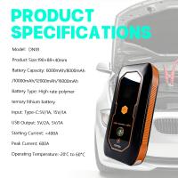 China Compact 12V Car Jump Starter with 150 PSI Digital Tire Inflator and 6000mAh-16000mAh Battery Capacity for Portable Power Bank for sale