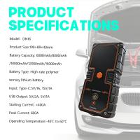 China Rugged Pro 12V Car Jump Starter with 8000mAh Battery and 150 PSI Air Compressor Emergency Power Bank for sale