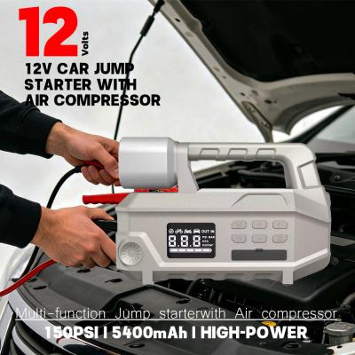 China Car Jump Starter with 150PSI Air Compressor and 1000A Peak Current - 15000mAh Portable Power Bank for sale