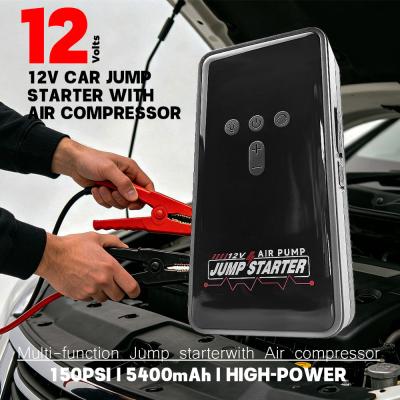 China Car Jump Starter with 150PSI Air Compressor and 6400mAh Battery Booster 600A Peak Current for sale