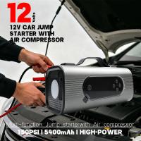 China 12V Heavy-Duty Jump Starter with 1000A Peak Power, 150PSI Air Compressor & LED Torch for Emergency Vehicle Charging for sale