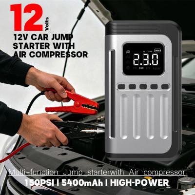 China 12V Slim Car Jump Starter with 1000A Peak Power, 150PSI Air Compressor & 8000mAh Portable Battery Booster for sale