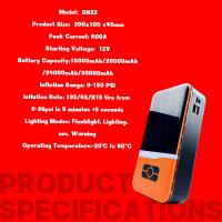 China 12V Ultra-Slim Multi Functional Jump Starter with 600A Peak Power 30000mAh Battery and 150PSI Air Compressor for sale