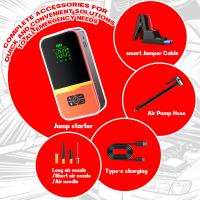China 12V Ultra-Slim Multi Functional Jump Starter with 600A Peak Power 30000mAh Battery and 150PSI Air Compressor for sale