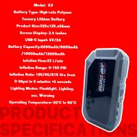 China 12V Smart Car Jump Starter with 150 PSI Tire Inflator and 800A Peak Current Portable Battery Booster for sale