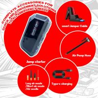 China 12V Smart Car Jump Starter with 150 PSI Tire Inflator and 800A Peak Current Portable Battery Booster for sale