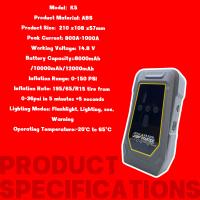 China 12V 1000A Peak Current Jump Starter with 150PSI Tire Inflator and 10000mAh Battery Booster for sale