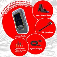 China 12V 1000A Peak Current Jump Starter with 150PSI Tire Inflator and 10000mAh Battery Booster for sale