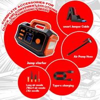 China 12V Portable Car Jump Starter with 150 PSI Tire Inflation Multi-Function Power Station & 12V/10A DC Output Digital LCD Display for sale
