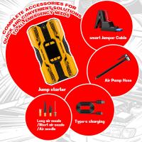 China 12V Jump Starter with 600A Peak Power 8000mAh Battery and 150PSI Air Compressor for Emergency Vehicle Charging for sale