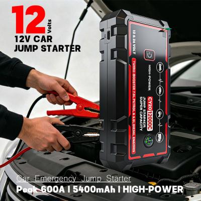 China Rugged 12V Car Jump Starter with 600A Peak Power, 6400mAh Battery & Heavy-Duty Protection Design for sale