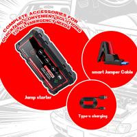 China Rugged 12V Car Jump Starter with 600A Peak Power, 6400mAh Battery & Heavy-Duty Protection Design for sale