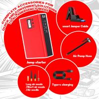 China Portable 12V Jump Starter with 1000A Peak Power and 150PSI Air Compressor Compact Emergency Power Station for sale