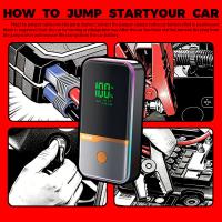 China High-Capacity 600A Peak Current Car Jump Starter with 8000mAh Battery and 150 PSI Air Compressor for sale