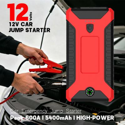 China Compact 12V 600A Peak Current Car Jump Starter with 5400mAh Battery Portable Power Bank Emergency Battery Booster for sale