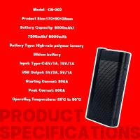 China Slim 12V Car Jump Starter with 600A Peak Current and 6000mAh Battery Capacity Portable Power Bank Emergency Battery Booster for sale