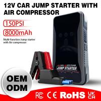 China Jump Starter With Tyre Inflator High Capacity Portable Battery Booster and 150PSI Air Compressor Digital Display for Car Emergency for sale