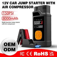 China 8000mAh Battery Car Jump Starter with 150 PSI Tire Inflator and Multi-Function Emergency Tool for sale