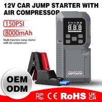 China 1000A Car Jump Starter with Air Compressor and 8000 - 12000mAh Battery for sale