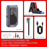 China Portable 12V Car Jump Starter with Air Inflation 6000 – 12000mAh Battery Booster 150PSI Tire Inflator for sale