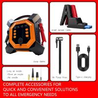 China 12V Multi-Functional Car Jump Starter with Air Compressor and 24000mAh Large Capacity Battery Pack for sale